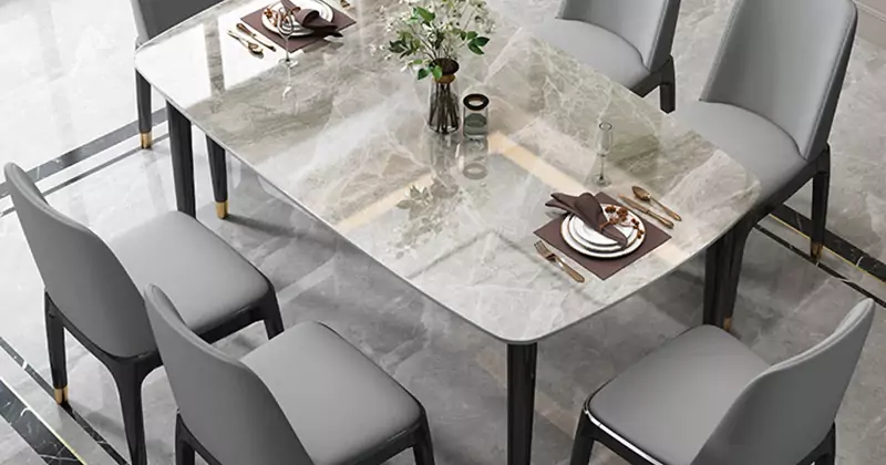 Bàn ăn mặt đá sang trọng, thanh lịch KC34