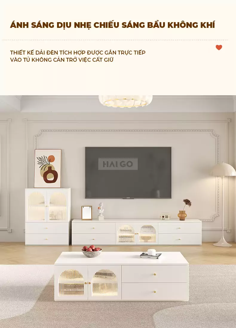 Bộ Kệ Tivi Phòng Khách Sang Trọng Haigo KTV168