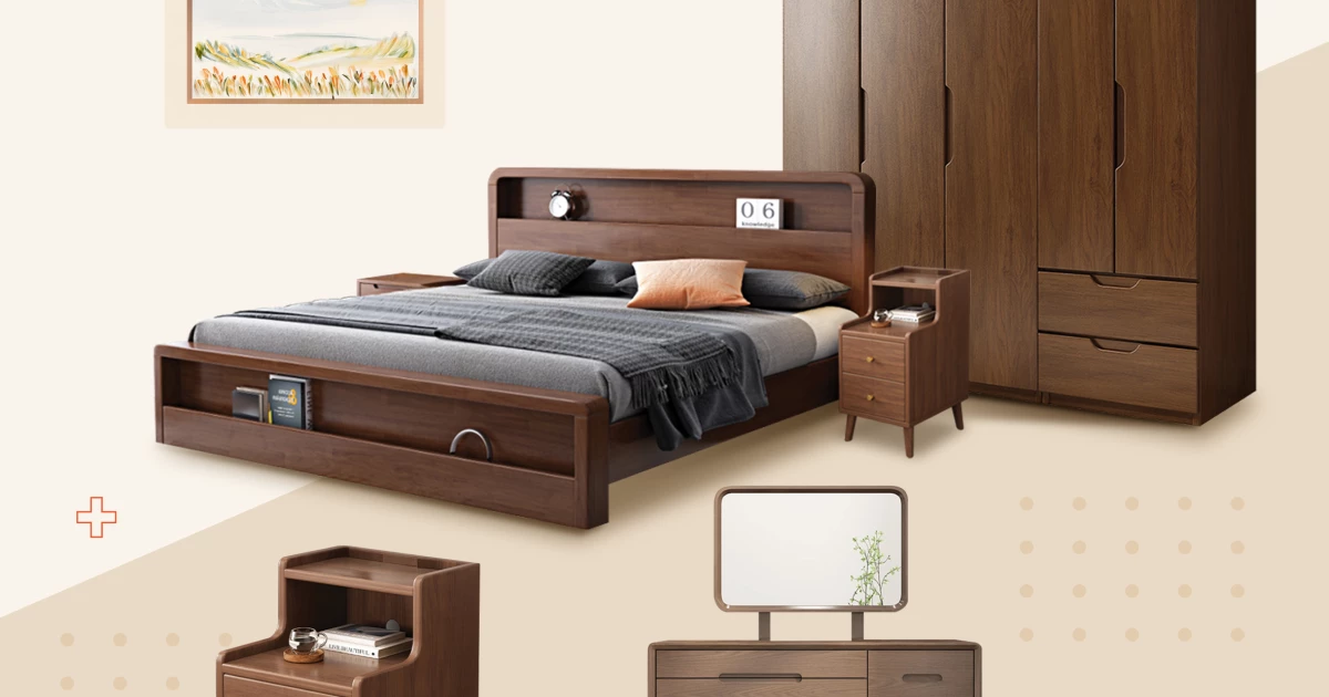 Combo phòng ngủ năng động gỗ tự nhiên cao cấp BR159