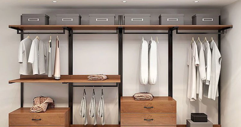Kệ Quần Áo Open Wardrobe Gỗ Tự Nhiên – Openliving OTA 011