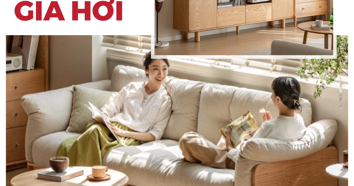 Sofa Kệ Tivi Phòng Khách Gỗ Tự Nhiên Togismart CBK 227