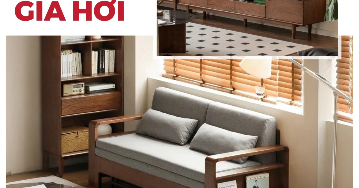 Sofa Kệ Tivi Phòng Khách Gỗ Tự Nhiên Togismart CBK 232 là bộ sofa kết